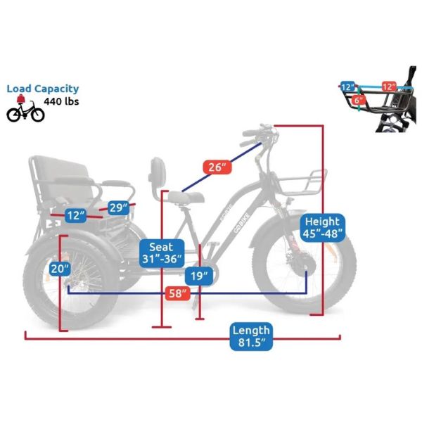 Go Bike FORTE Electric Tricycle With Rear Seat
